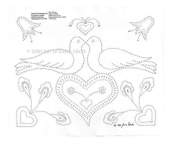 Tin Punch Patterns :: P 1080 Pair of Doves 14x10 ,18x14 ,14x12 ...